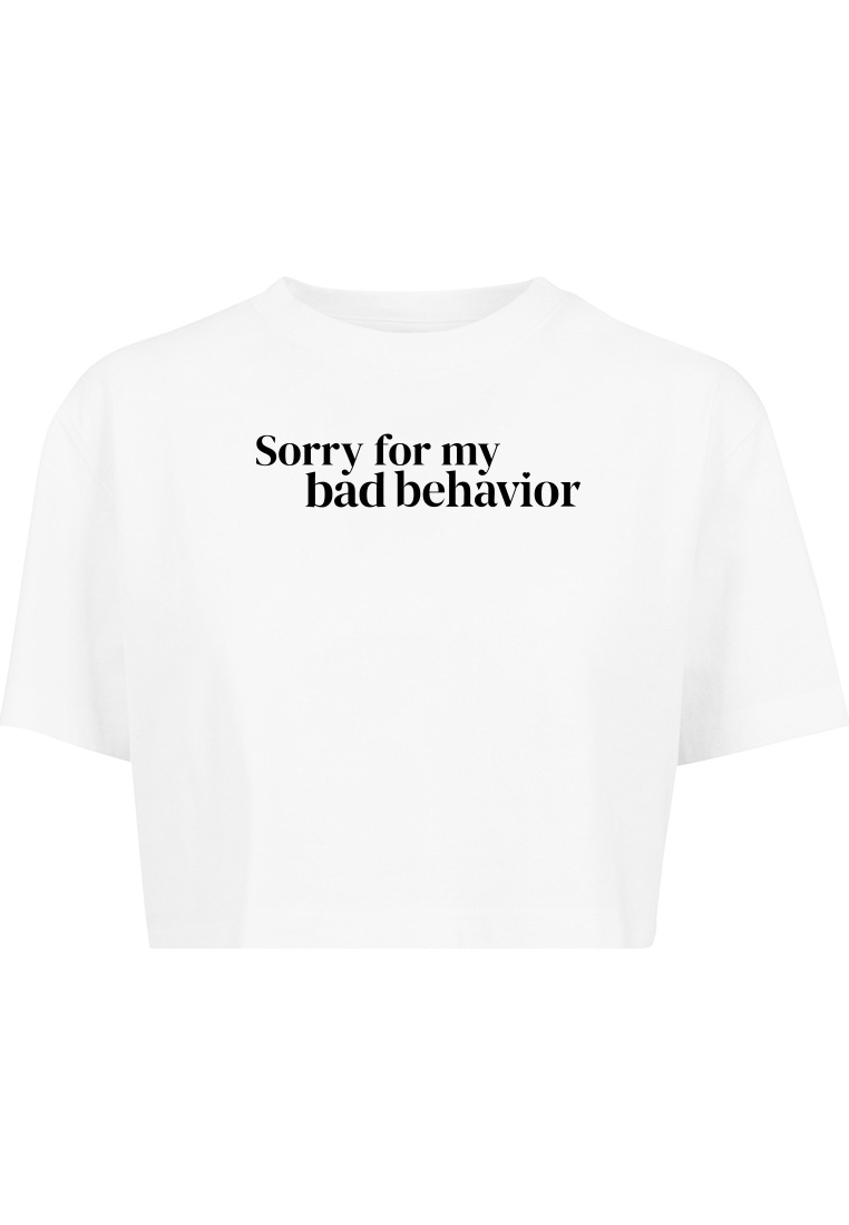 sorry for my bad behavior - cropped shirt - white - bad behavior